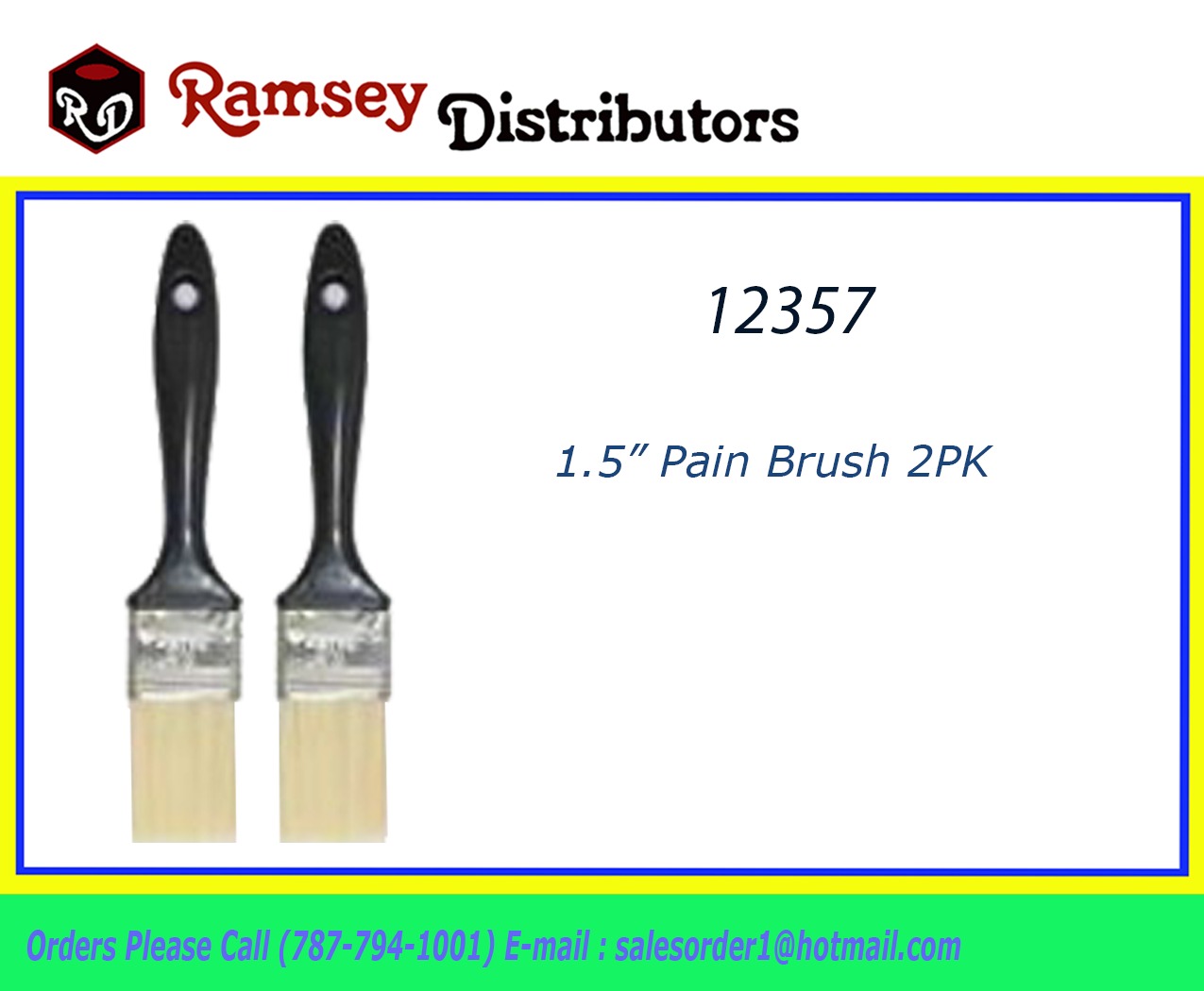 12357 – TS-G279-1.5 1.5″ PAINT BRUSH 2PC – Ramsey Distributors