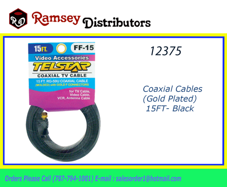 12375 – FF-12BK Coaxial Cables (Gold Plated) – 12′ – Ramsey Distributors