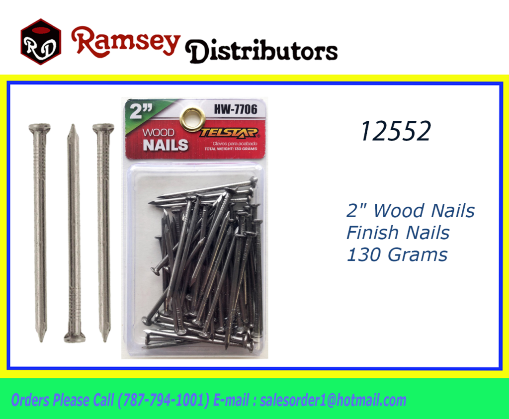 12552 – HW-7706 2″ Wood Nails Finish Nails 130 Grams – Ramsey Distributors