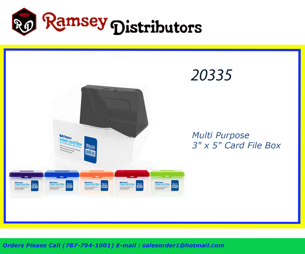 20335 – 3125 Multi Purpose 3″ x 5″ Card File Box. (3139) – Ramsey ...