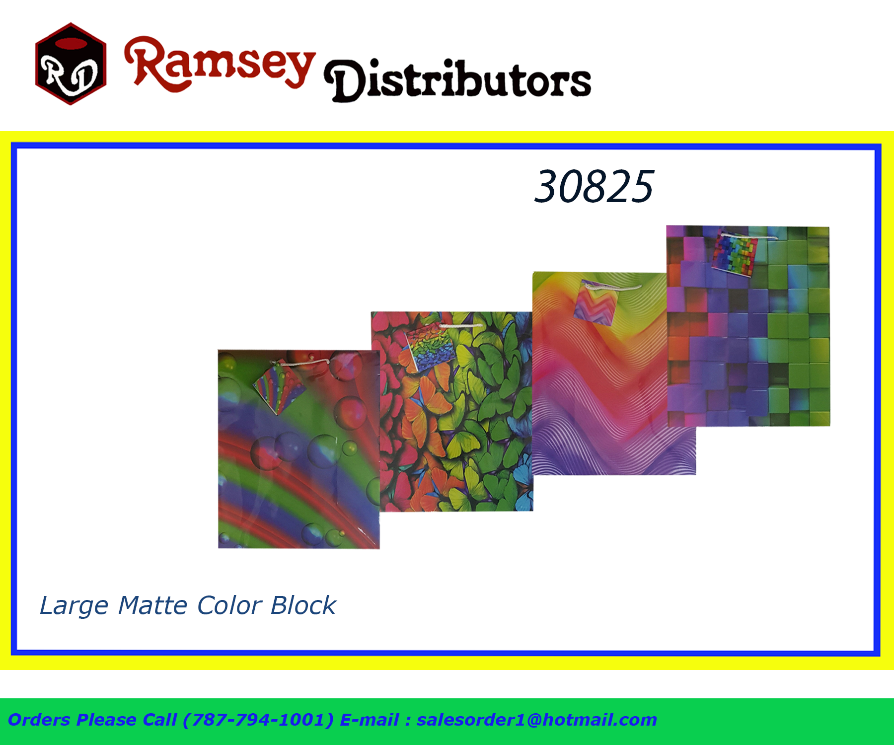 30825 – 40669 Large Matte Color Block – Ramsey Distributors