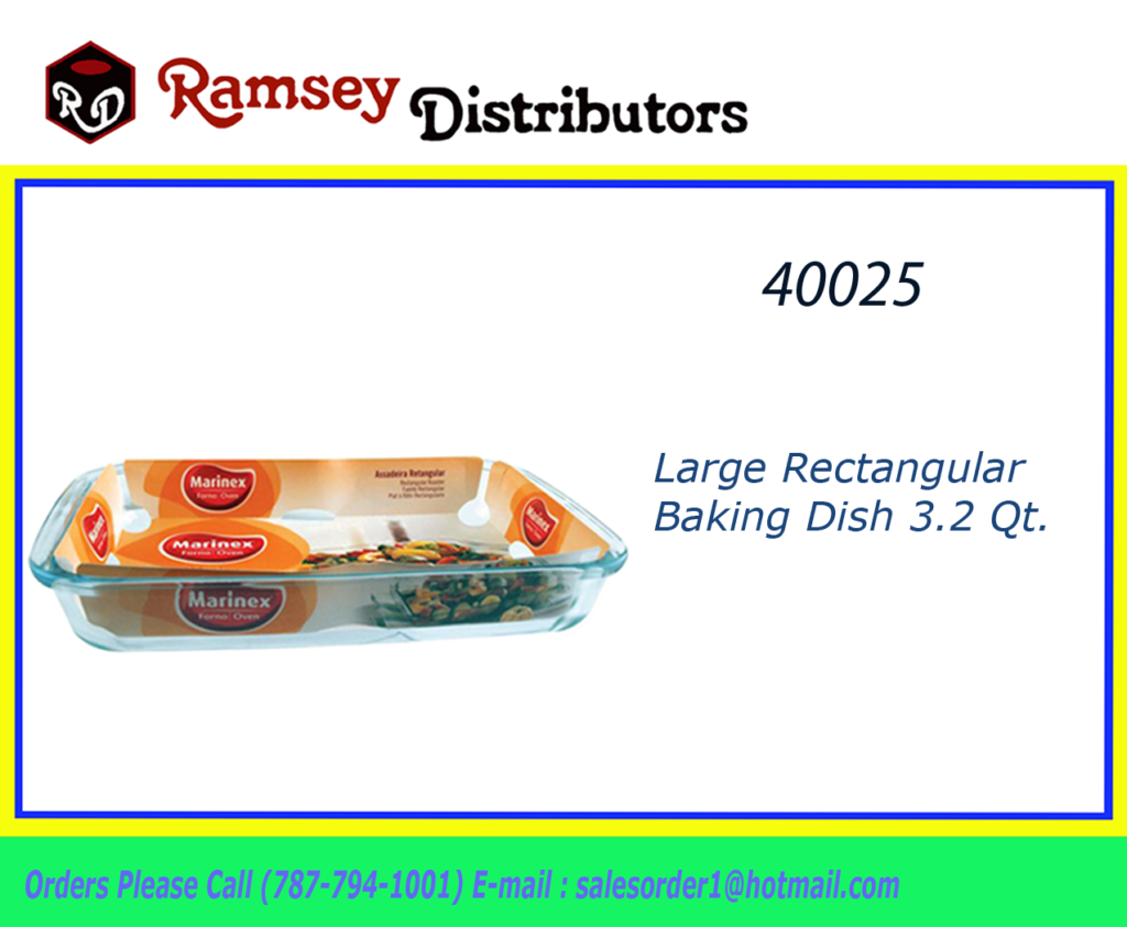 40025 – 65364 Lg. rect. Baking dish (3.2 Qt.) – Ramsey Distributors