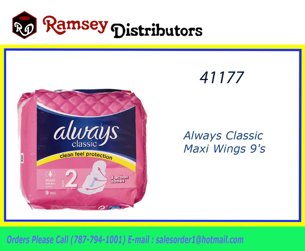 41177 – 9459 Always Classic Maxi Wings 9’s – Ramsey Distributors