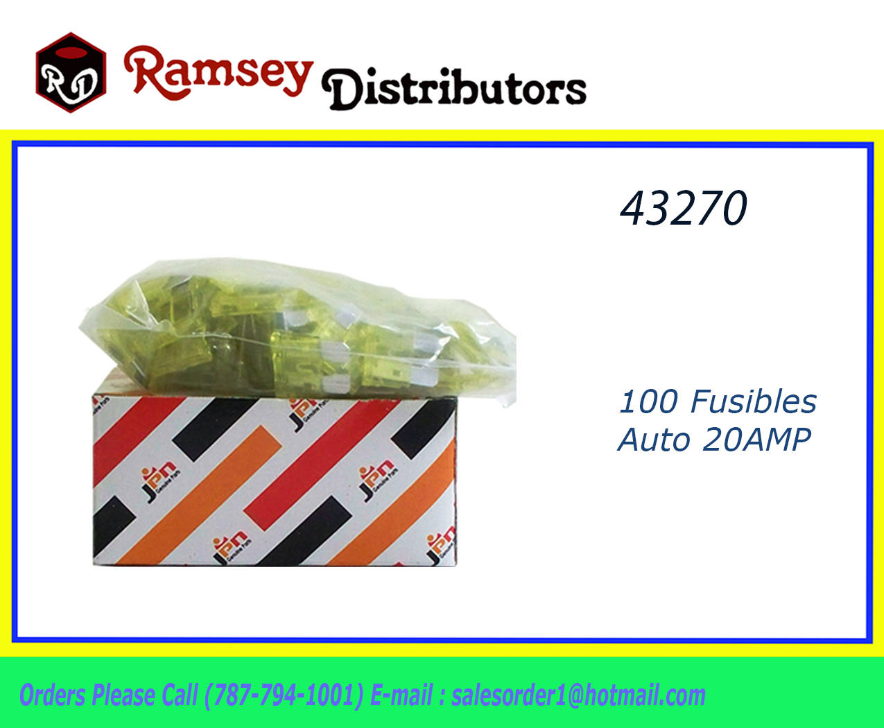 43270 – 100 Fusibles P/Auto EF-001-M15/EF-001-M20/EF-001-2 – Ramsey ...
