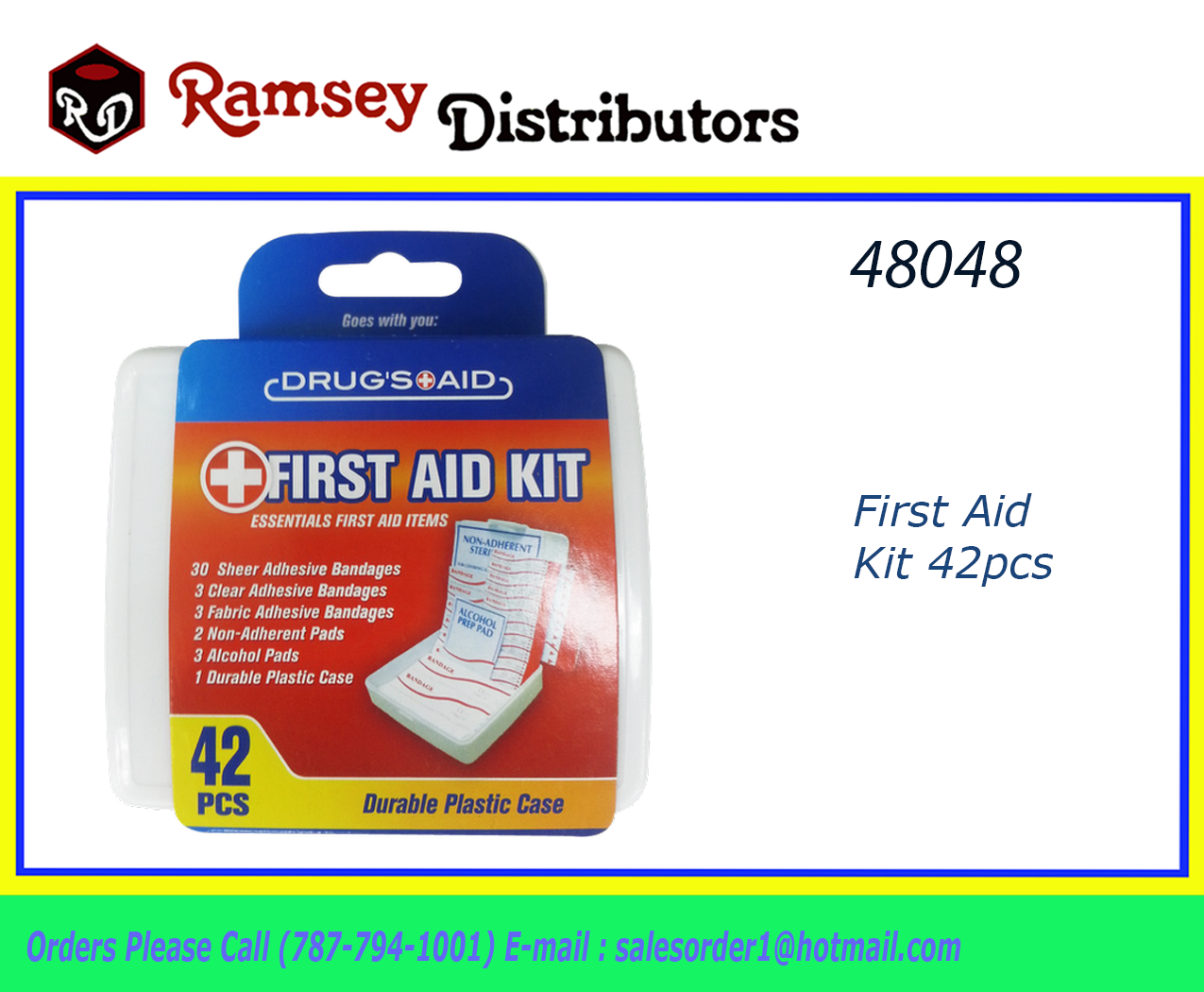 48048 – CH86198 First Aid Kit 42pcs – Ramsey Distributors