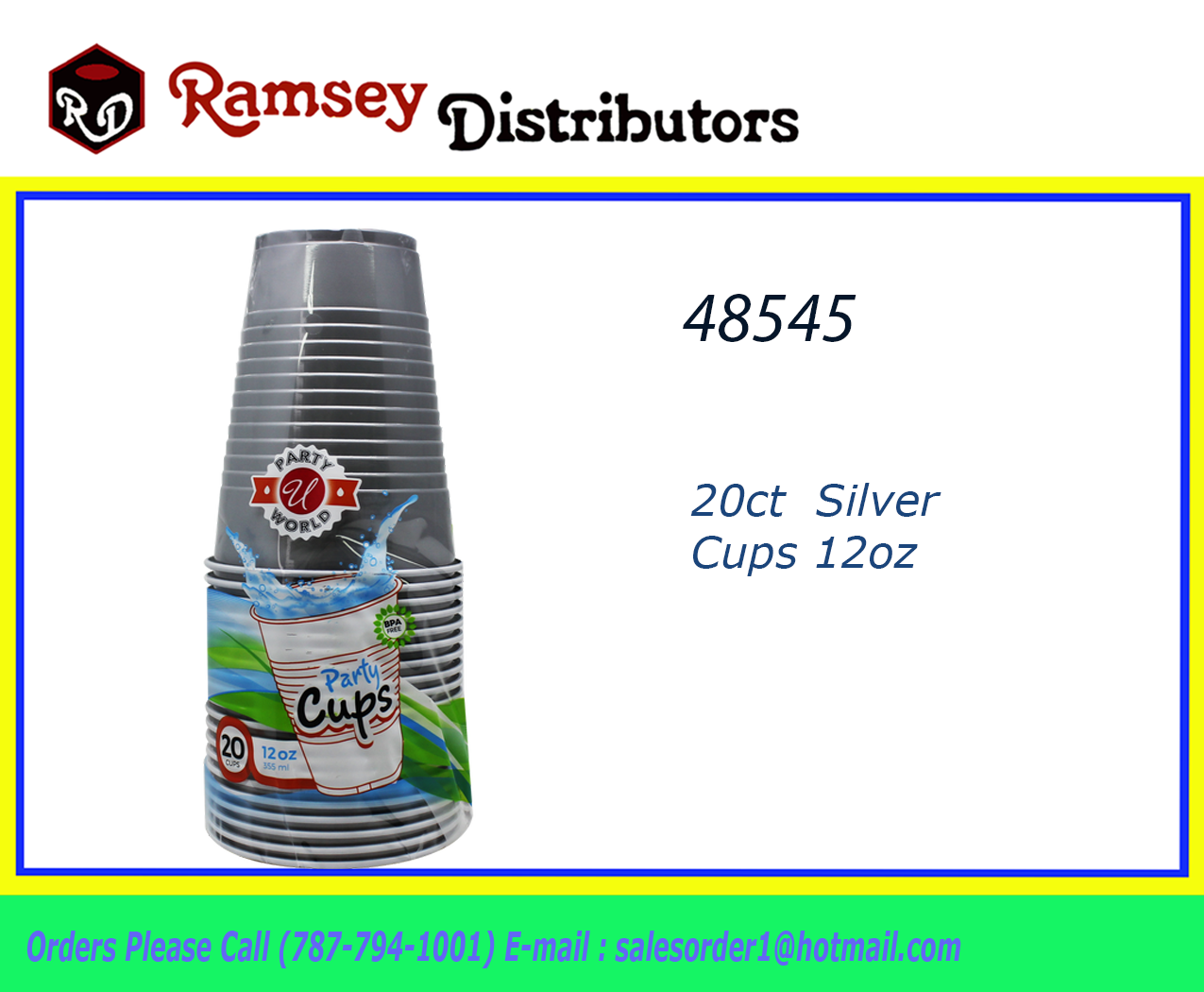 48545 – CN90370 20ct Silver Cups 12oz – Ramsey Distributors