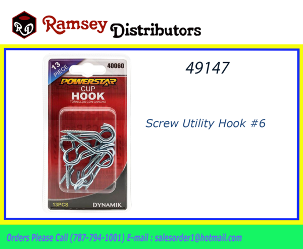 49147 – HW-40060 Screw Utility Hook #6 – Ramsey Distributors