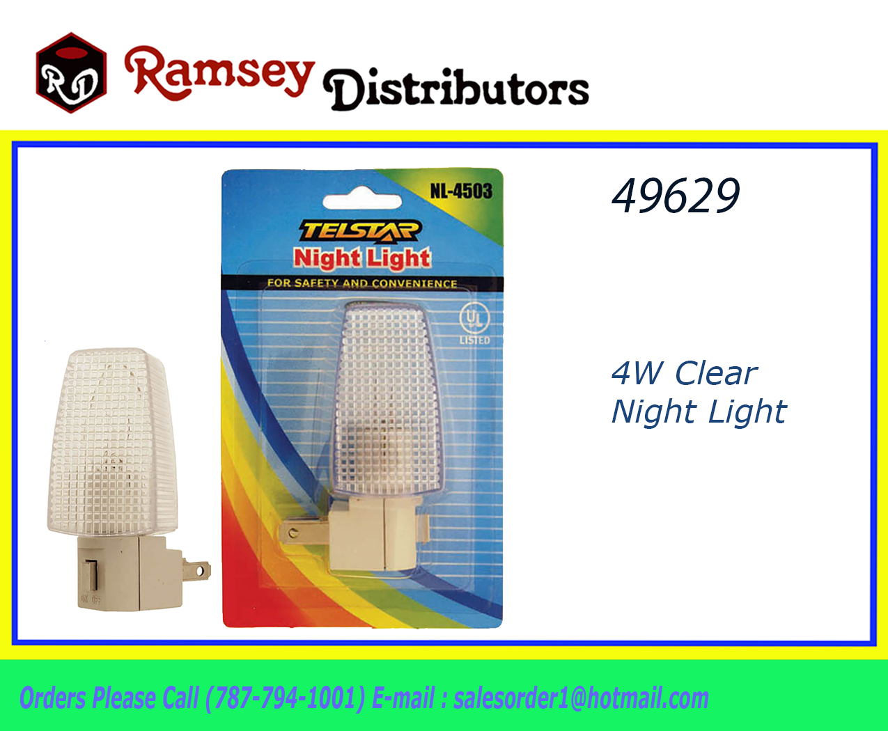 49629 – NL-4503 Clear Night Light 4 Watts – Ramsey Distributors