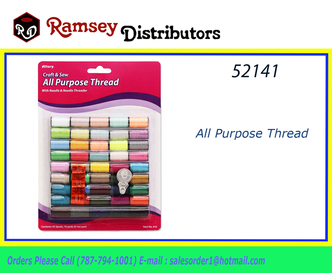 52141 – 410 Allary All Purpose Thread – Ramsey Distributors