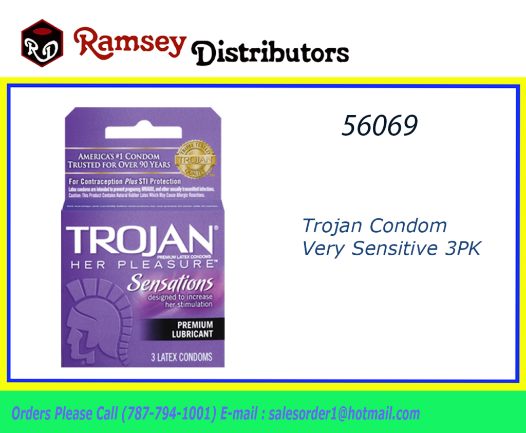 56069 – 4686 Trojan Condom Very Sensitive Lubricated Violeta 3pk ...