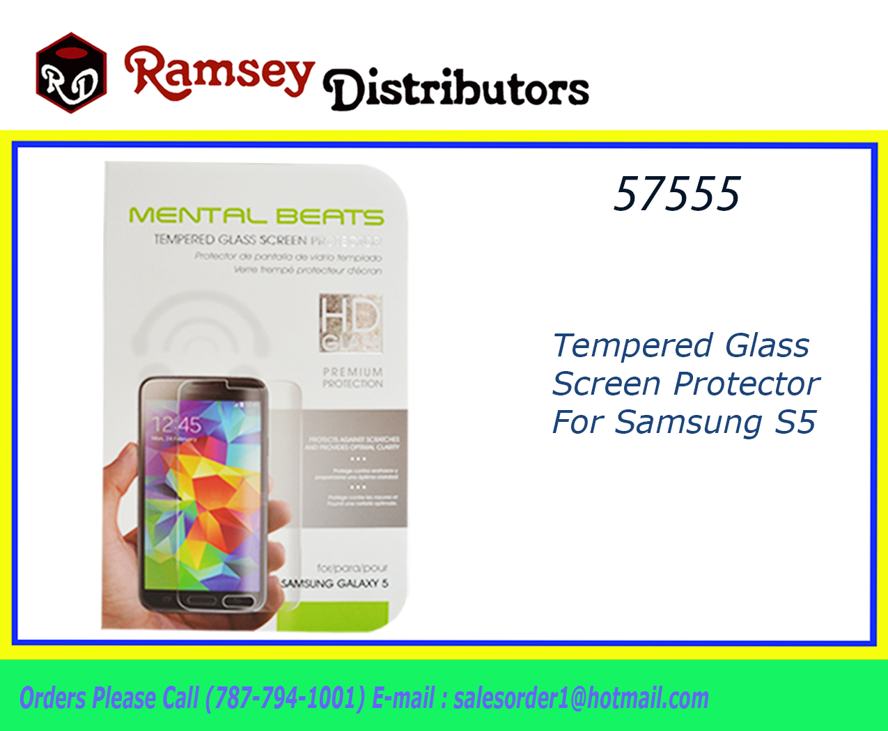 57555 – i9600 Tempered Glass Screen Protector For Samsung S5 – Ramsey ...