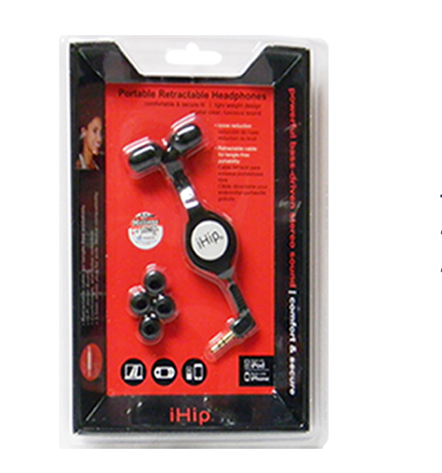 57660 – 101B Ihip Retractable Stereo Earbuds SIP-REP 101 Black – Ramsey ...