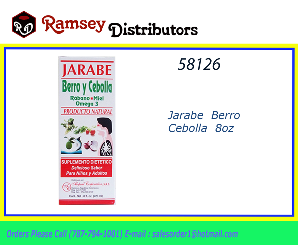 58126 – Jarabe Berro/Cebolla 8oz – Ramsey Distributors