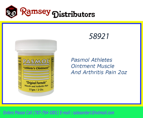 58921 – 27300 Pasmol Athletes Ointment Muscle And Arthritis Pain 2 oz ...