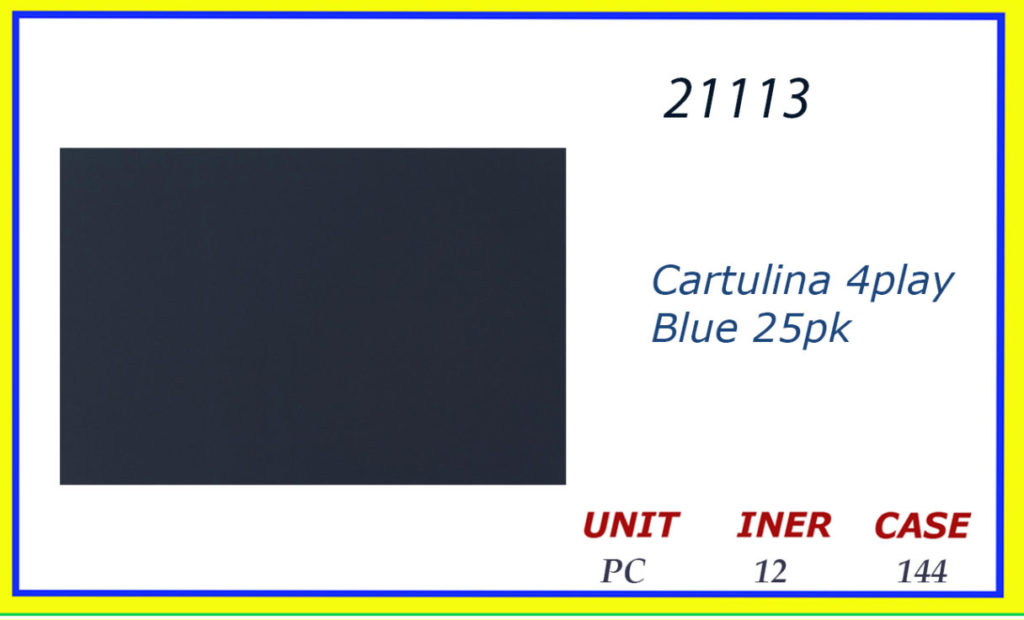 21113 – CARTULINA BLUE (25) – Ramsey Distributors
