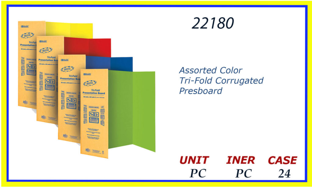 22180 – ASSORTED COLOR TRI-FOLD – Ramsey Distributors