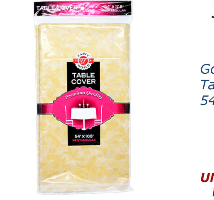 33265 – CN92029 Golden Printed Table Cover 54 X 108 – Ramsey Distributors
