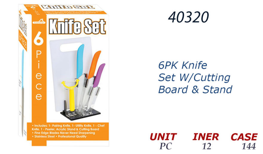 40320 – KG86 6pc Knife Set w/Cutting Board & Stand – Ramsey Distributors