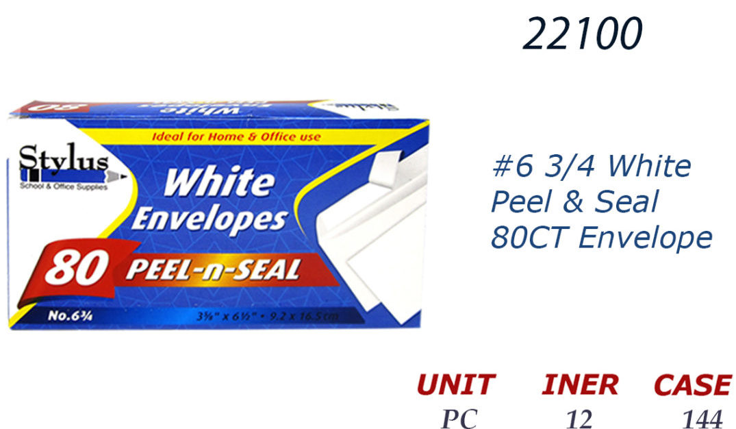 22100 – CH80003 #6 3/4 White Envelope Peel & Seal 80 – Ramsey Distributors