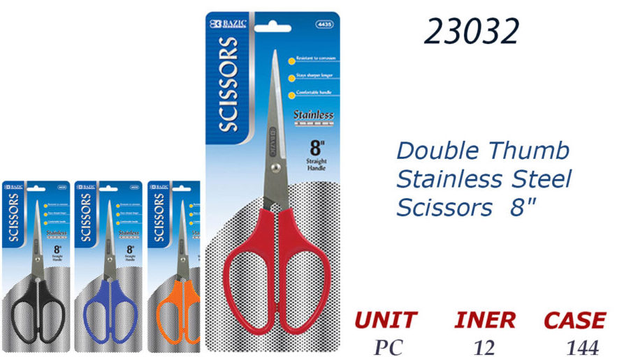 23032 – 4435 BAZIC 8″ Double Thumb Stainless Steel Scissors – Ramsey ...